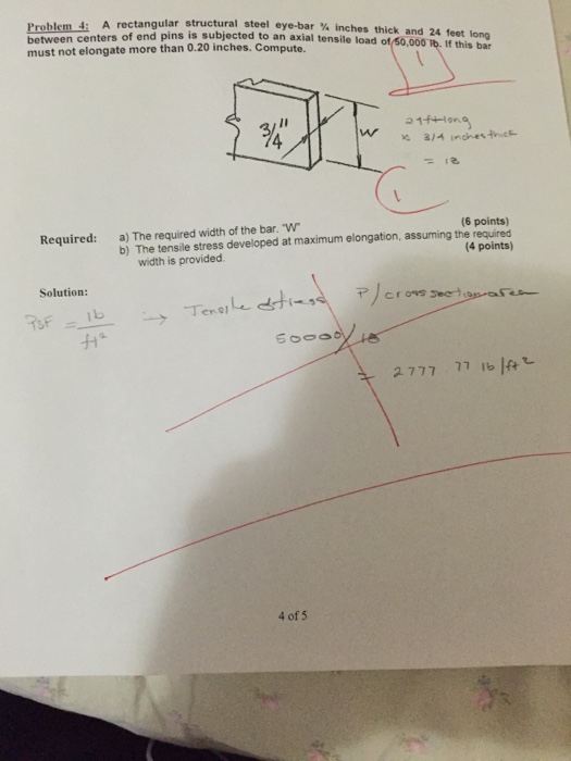 Solved A rectangular structural steel eye-bar % inches thick | Chegg.com