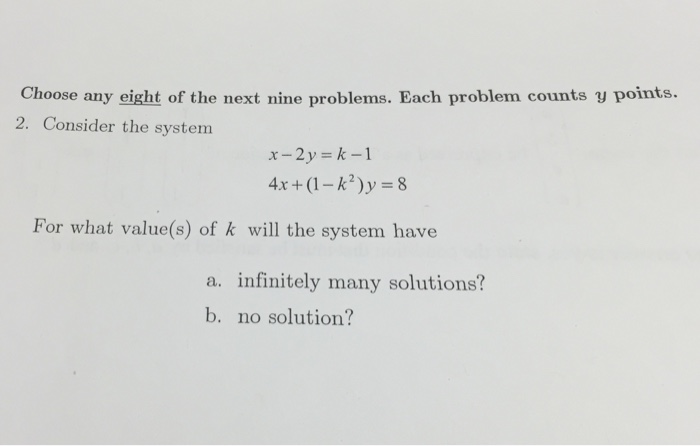 Solved Choose any eight of the next nine problems. Each | Chegg.com