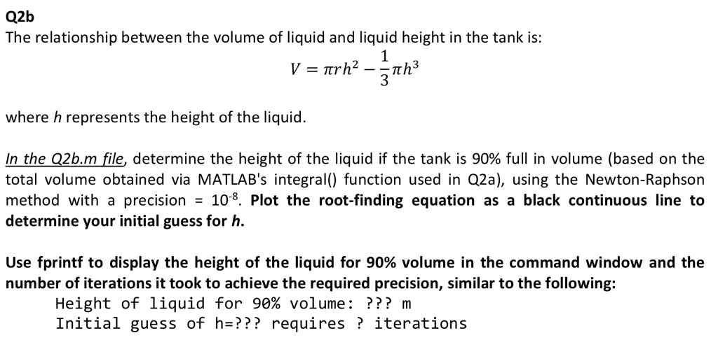 Solved The volume of a spherical tank used for liquid | Chegg.com