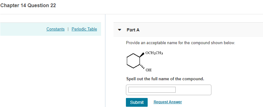 Solved Chapter 14 Question 22 Constants| Periodic Table Part | Chegg.com