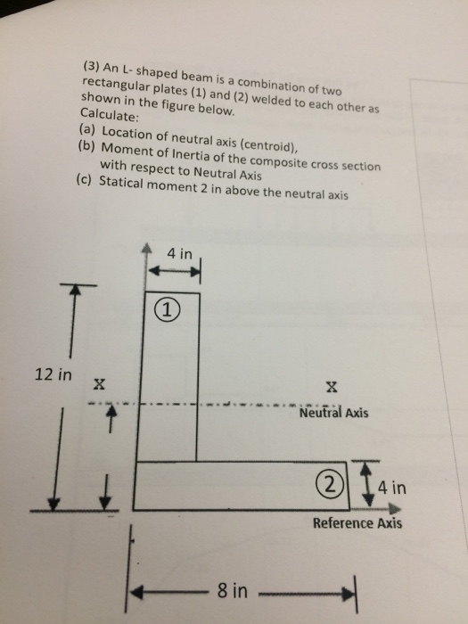 Solved An L-shaped beam is a combination of two rectangular | Chegg.com