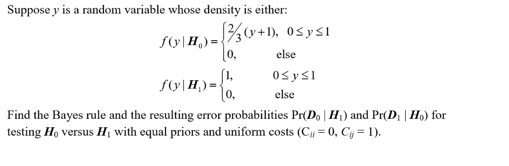 Suppose y is a random variable whose density is | Chegg.com