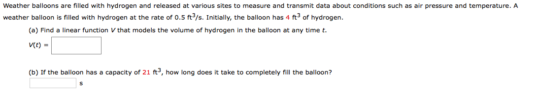 Solved Weather balloons are filled with hydrogen and | Chegg.com
