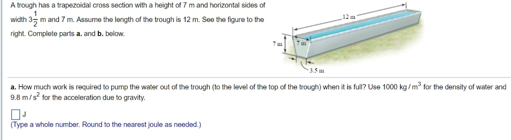 Solved A trough has a trapezoidal cross section with a | Chegg.com