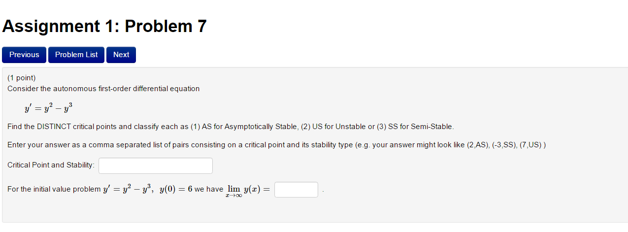 Solved Consider the autonomous first-order differential | Chegg.com