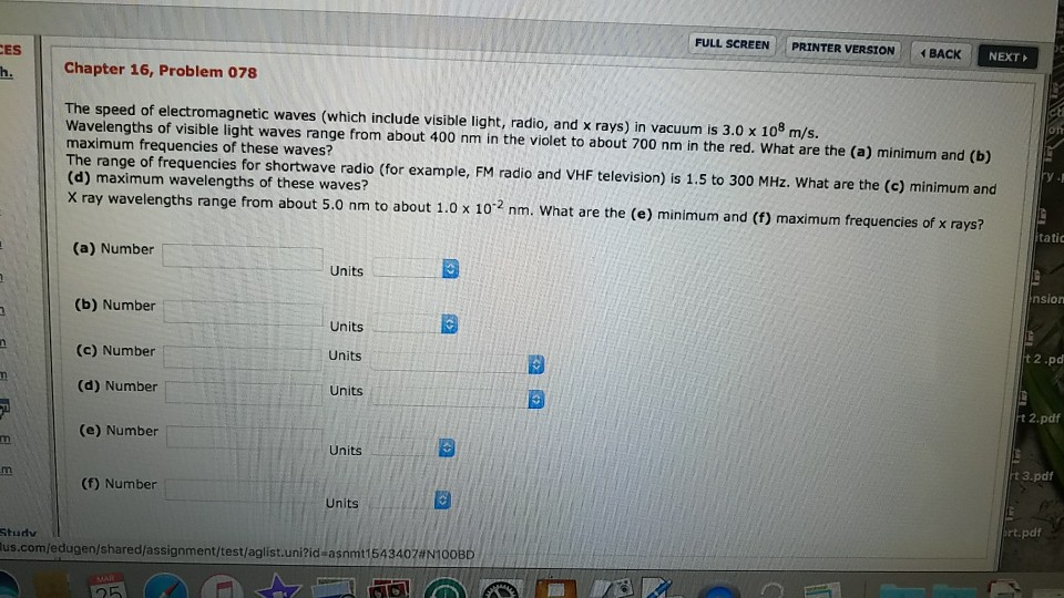 Solved FULL SCREEN PRINTER VERSIONBACK NEXT ES Chapter 16, | Chegg.com