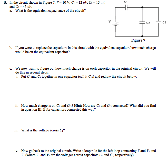 Solved: In The Circuit Shown In Figure 7, V = 10 V, Ci = 1... | Chegg.com