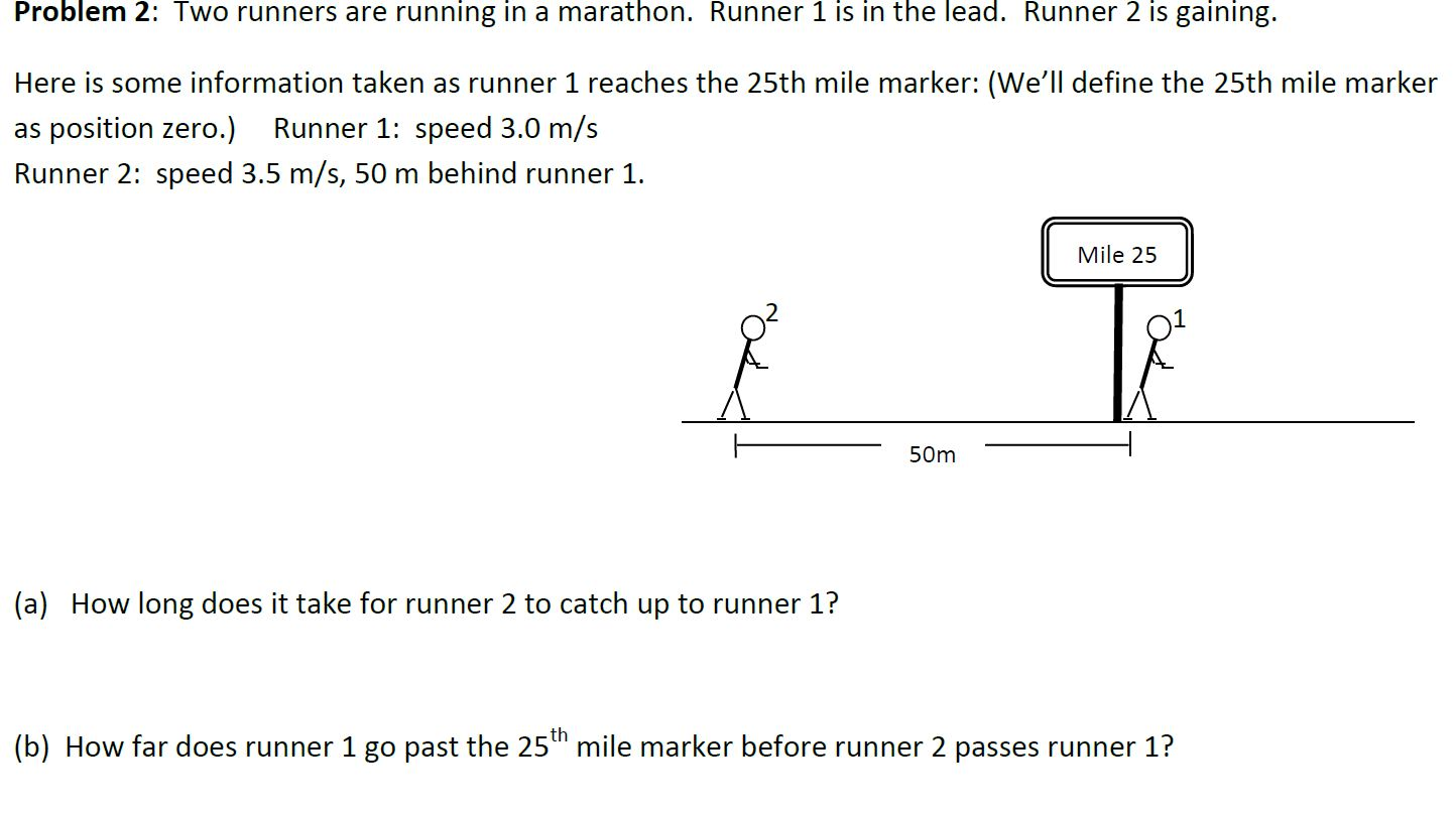 Solved Problem 2: Two runners are running in a marathon. | Chegg.com