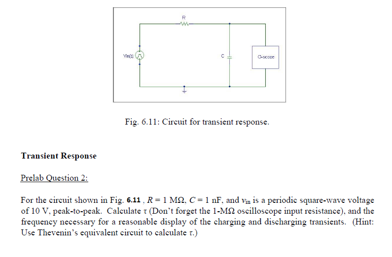 Solved Vinft C-scoDe Fig. 6.11: Circuit for transient | Chegg.com