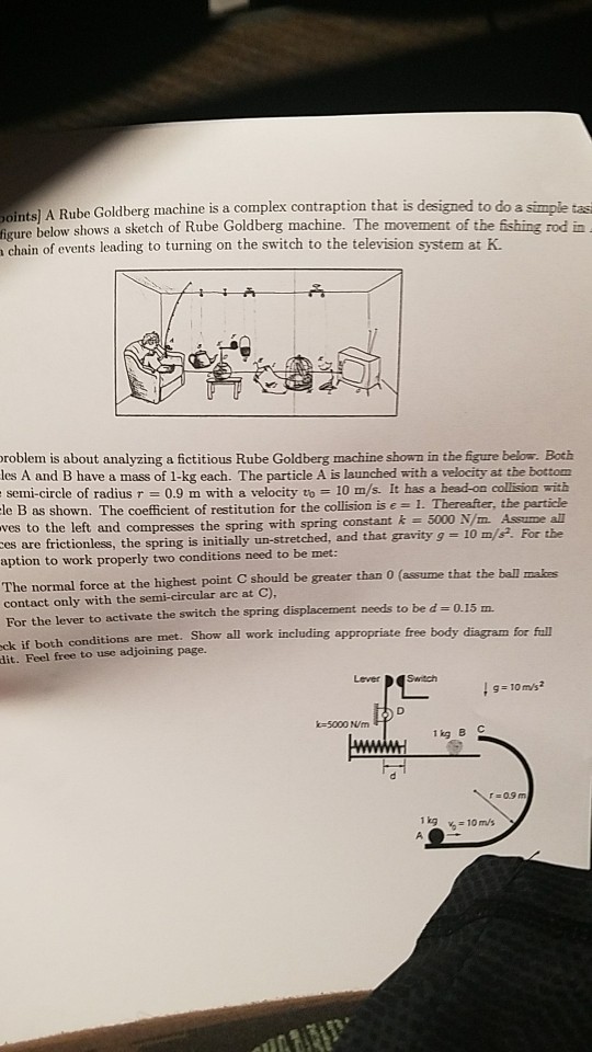 Solved points) A Rube Goldberg machine is a complex | Chegg.com