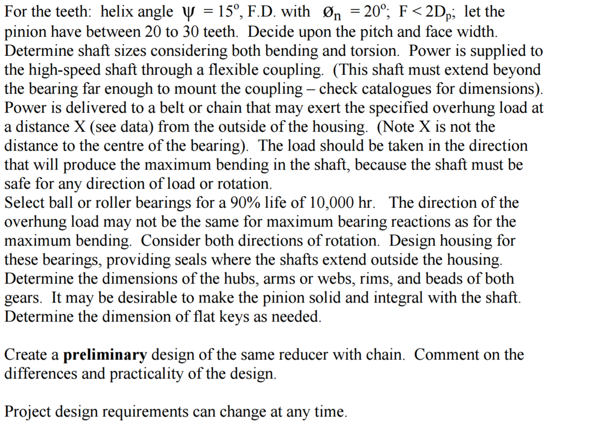 Design a Single reduction helical-gear speed reducer | Chegg.com