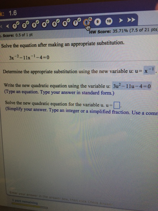 Solved Solve the equation after making an appropriate | Chegg.com