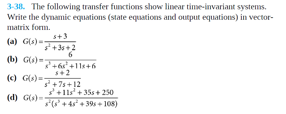 Solved 3-38. The following transfer functions show linear | Chegg.com