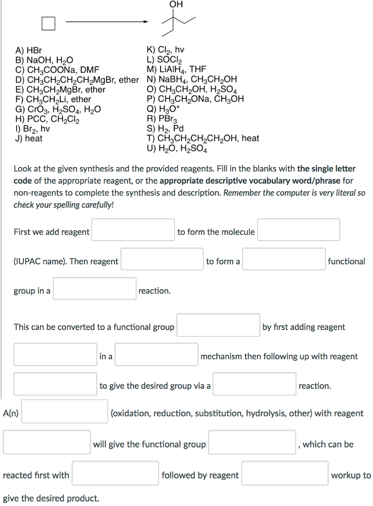 Solved Look at the given synthesis and the provided | Chegg.com
