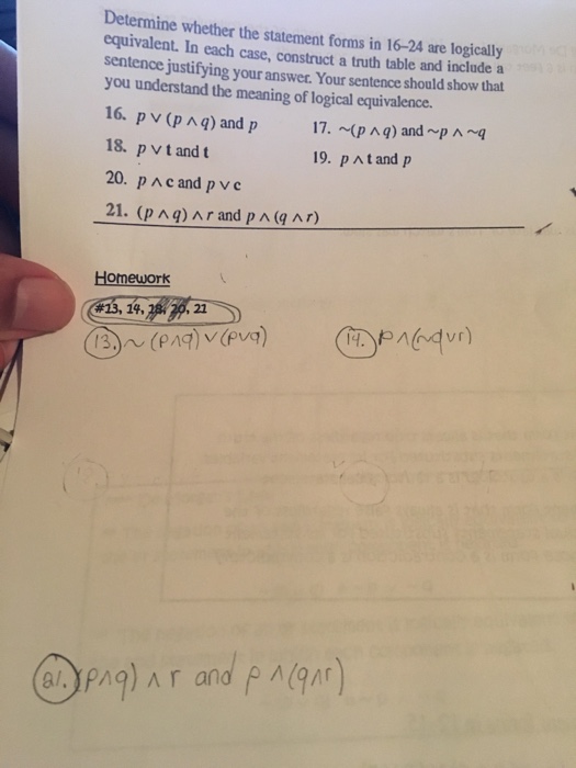 Solved Determine whether the statement forms in 16-24 are | Chegg.com