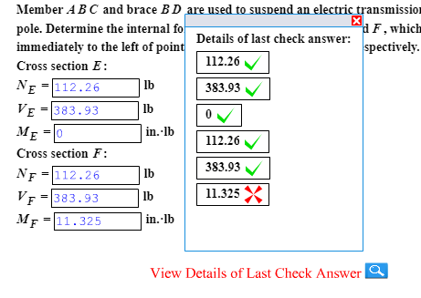 Solved C H 29.5 in. F 29.5 in. 16.3。 16.39 400 lb Member ABC | Chegg.com