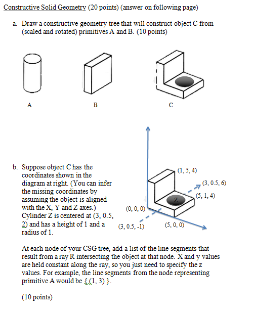 Solved Constructive Solid Geometry a. Draw a constructive | Chegg.com