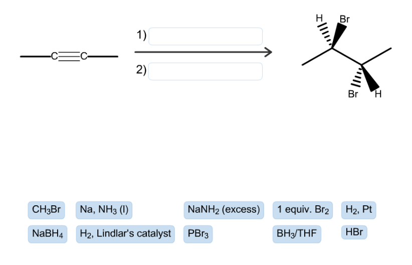 Solved H Br 1) 2) Br H CH3Br Na, NH3(0) NaNH2 (excess)1 | Chegg.com