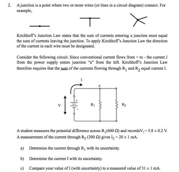 Solved A junction is a point where two or more wires (or | Chegg.com