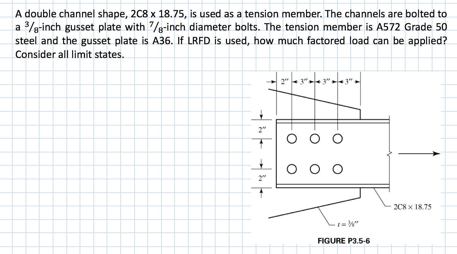 Solved A double channel shape, 2C8 times 18.75, is used as a | Chegg.com