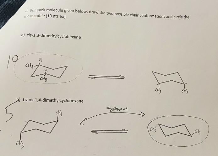1 3 Dimethylcyclohexane Chair Conformations