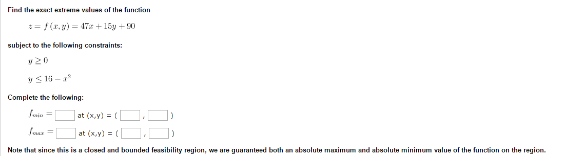 Solved Find The Exact Extreme Values Of The Function Z