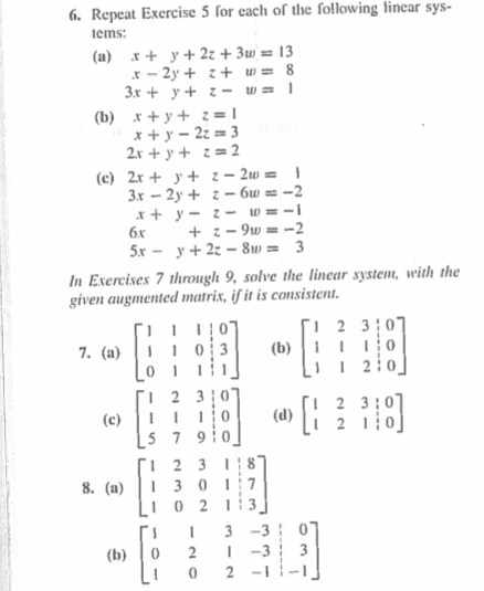 Solved Consider the linear system linear x + y + 2z = -1 x | Chegg.com