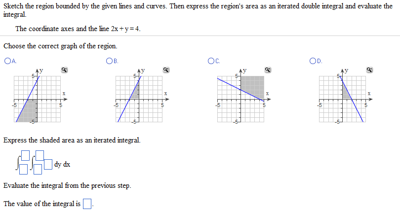 Solved Sketch the region bounded by the given lines and | Chegg.com