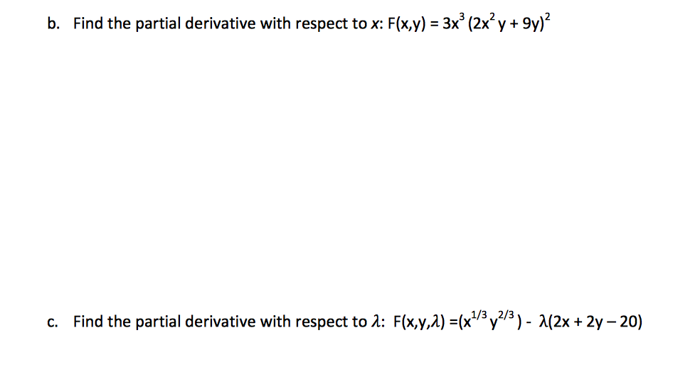 Solved Find the partial derivative with respect to x: F(x, | Chegg.com
