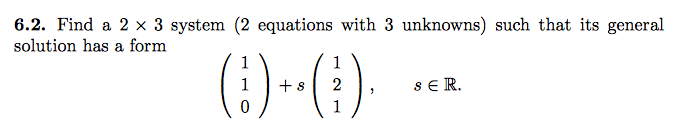 Solved Find a 2 times 3 system (2 equations with 3 unknowns) | Chegg.com