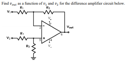 Solved Find vout as a function of v1 and v2 for the | Chegg.com