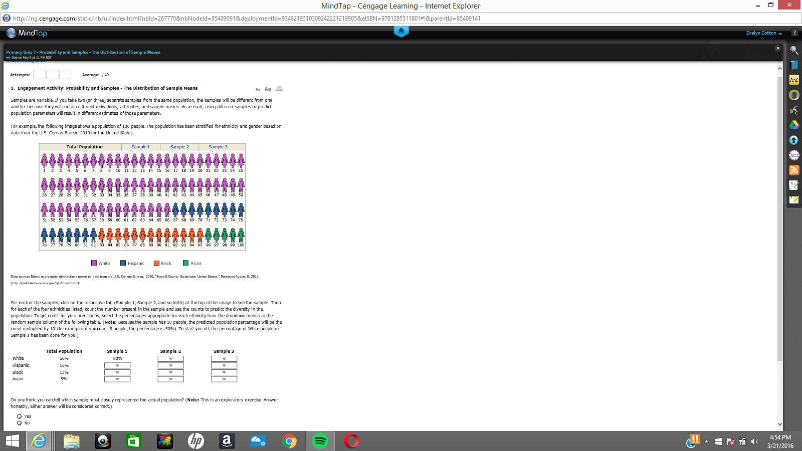Engagement Activity: Probability and Samples - The | Chegg.com
