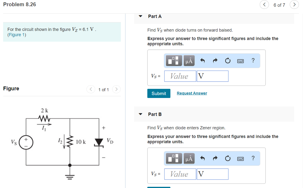 Solved Problem 8.26 6 of 7 Part A For the circuit shown in | Chegg.com