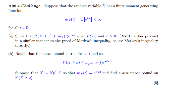 Solved A09.4 Challenge function: Suppose that the random | Chegg.com