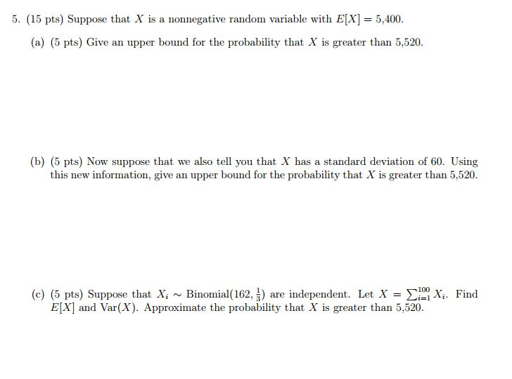 Solved Suppose that X is a nonnegative random variable with | Chegg.com