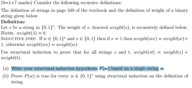 Consider the following recursive definitions: The | Chegg.com