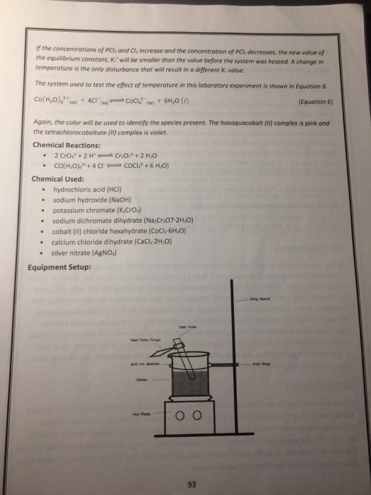 EXPERIMENT 6 Le Chatelier's Principle Introduction Le | Chegg.com