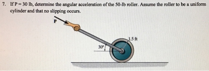 Solved If P = 30 lb, determine the angular acceleration of | Chegg.com