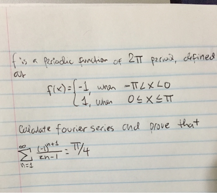 Solved F is a periodic function of 2pi period, defined as | Chegg.com