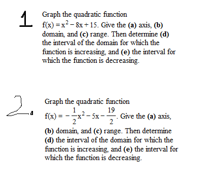 Solved Graph the quadratic function f(x) = x2 - 8x + 15. | Chegg.com