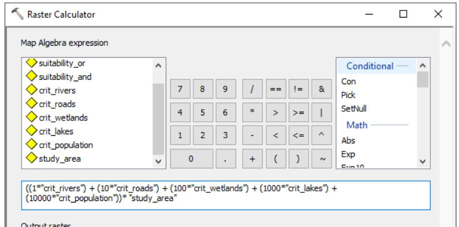 Raster Calculator Map Algebra expression suitability | Chegg.com
