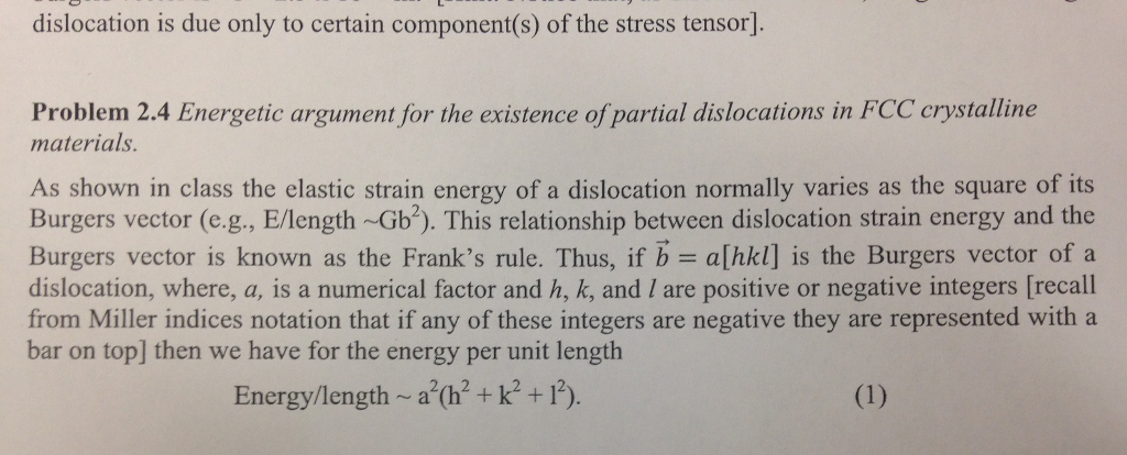 Solved dislocation is due only to certain component(s) of | Chegg.com
