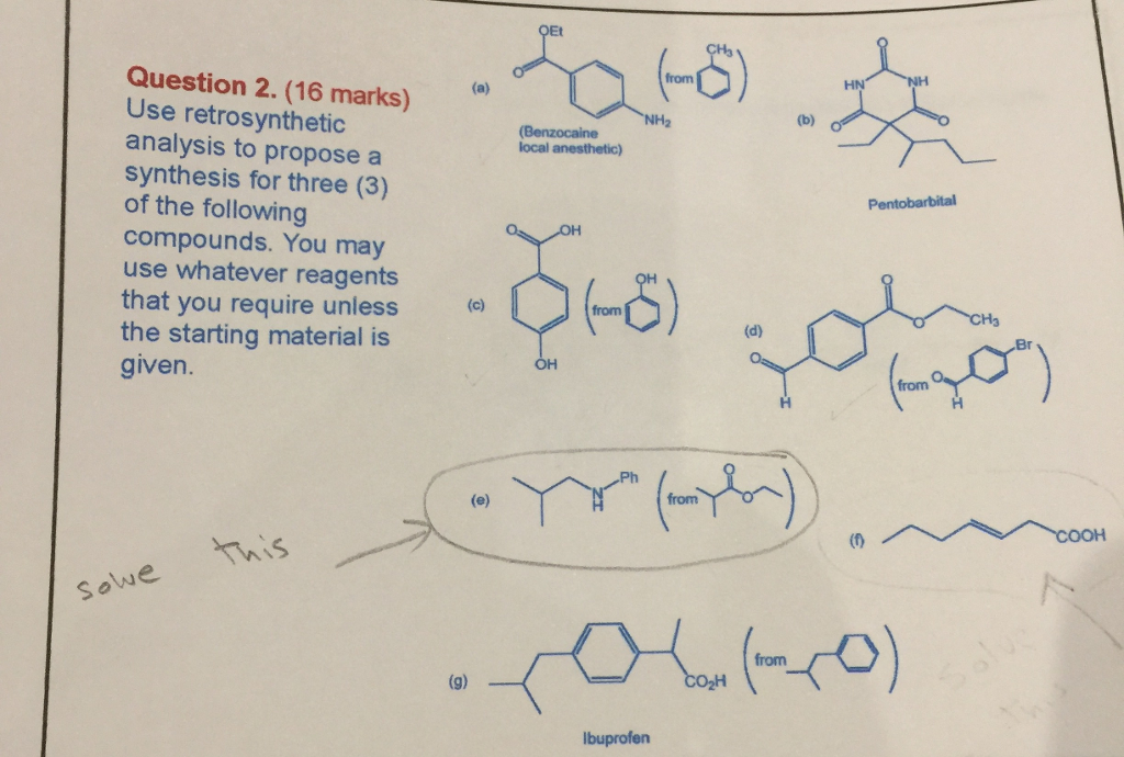 Solved Use retrosynthetic analysis to propose a synthesis | Chegg.com
