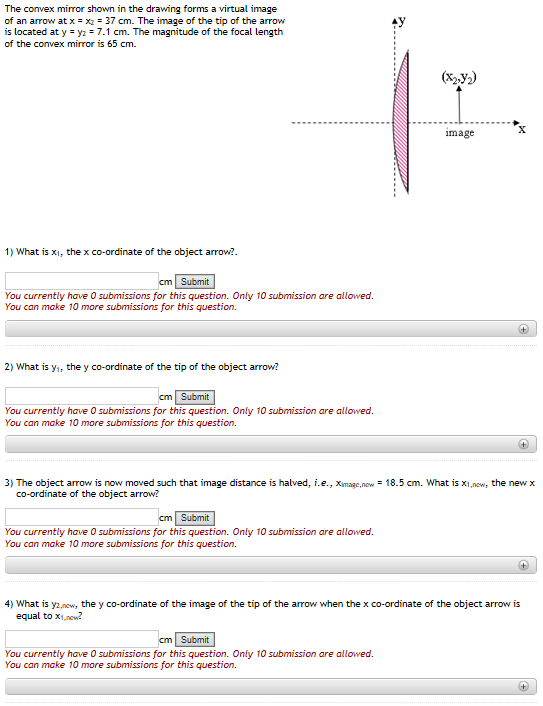 Solved The convex mirror shown in the drawing forms a | Chegg.com