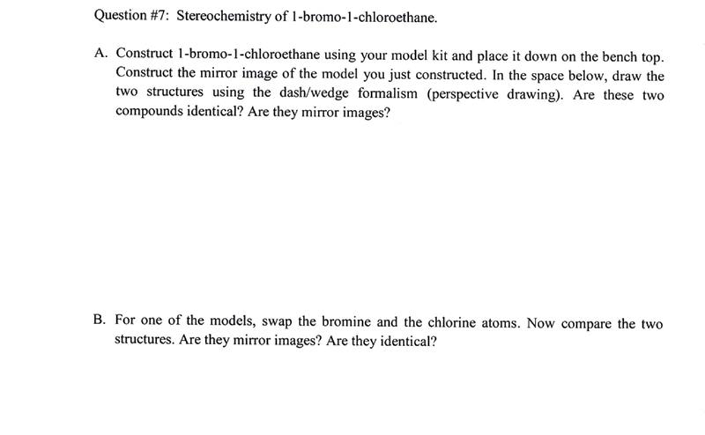 Solved Construct 1-bromo-1-chloroethane using your model kit | Chegg.com
