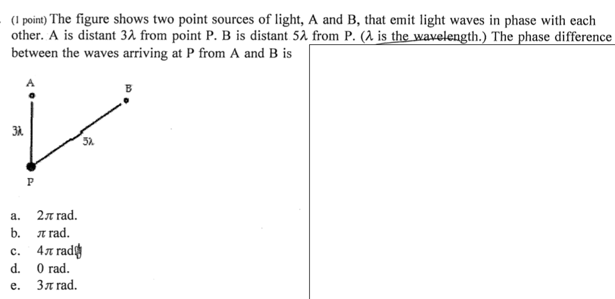 Solved The figure shows two point sources of light, A and B, | Chegg.com