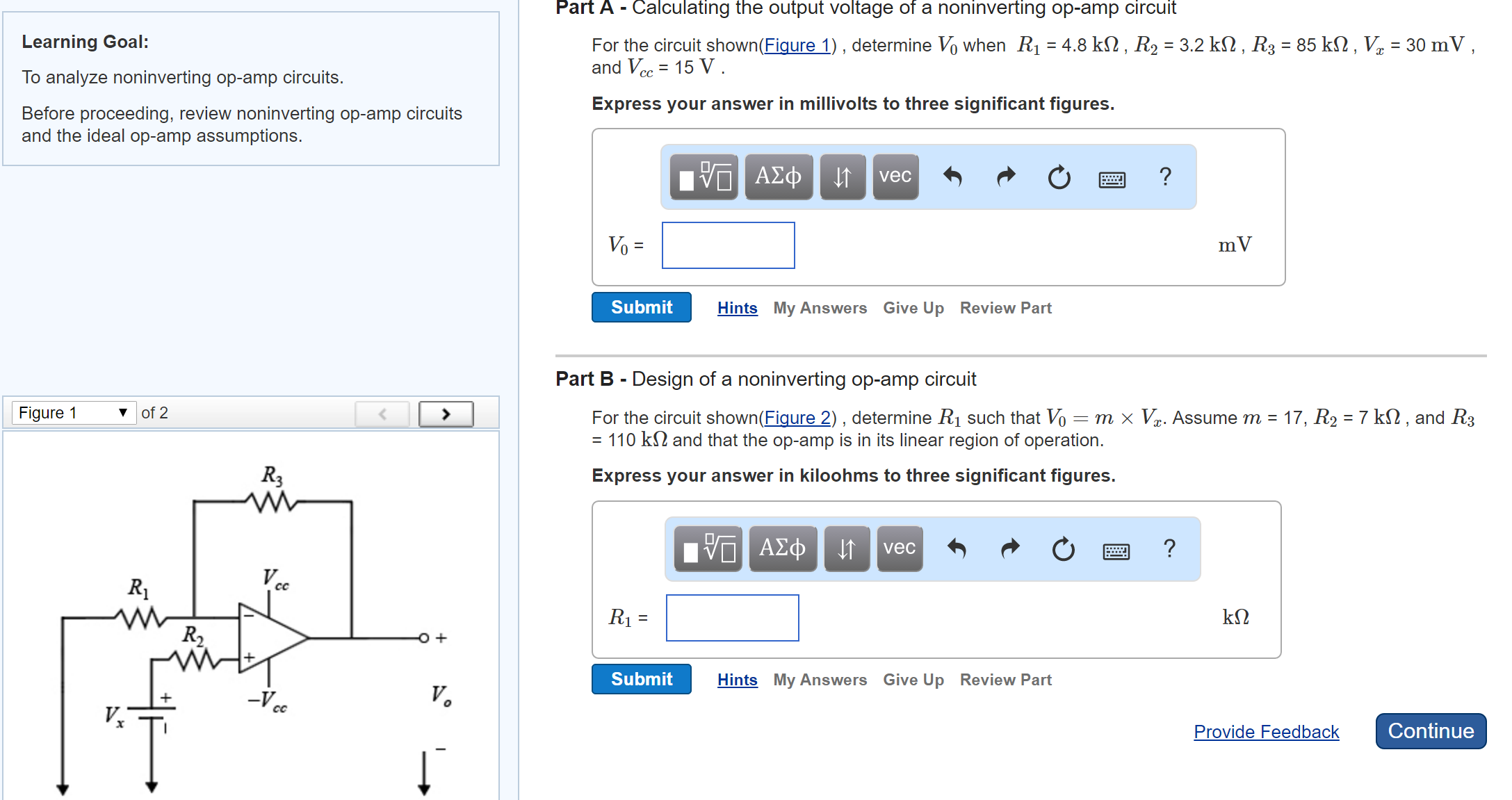 Solved To analyze noninverting op-amp circuits. Before | Chegg.com