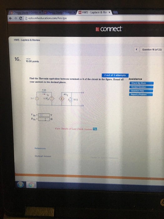 Solved MHWS Laplace & Rev x n/hm.tpx connect Hws- Laplace & | Chegg.com
