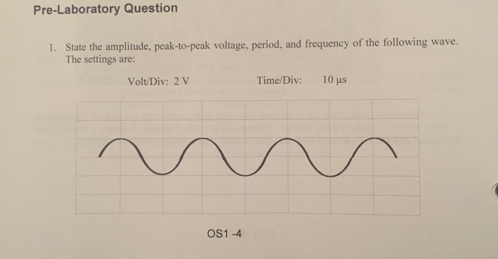 Solved State the amplitude, peak-to-peak voltage, period, | Chegg.com