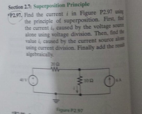 Solved Find the current i in Figure P_2.97 uses the | Chegg.com